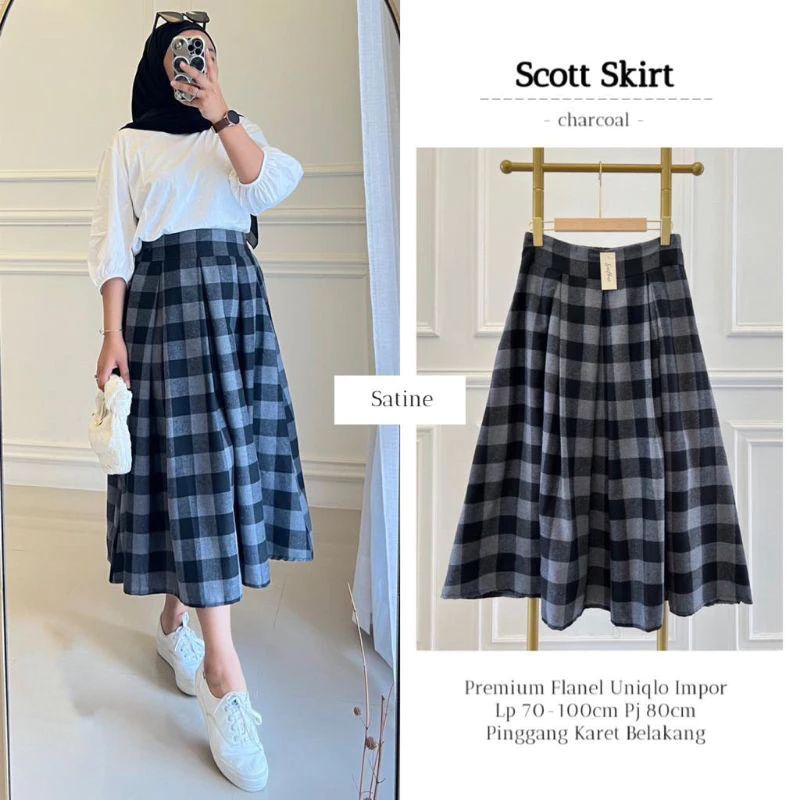 Jual ROK MIDI FLANEL 7/8 ROK FLANEL KEKINIAN / ROK MIDI VIRAL KOTAK ...