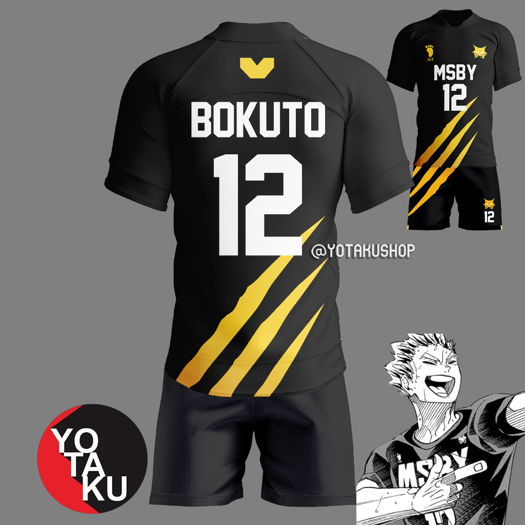 Jual Jersey Anime Cosplay Haikyuu Haikyu Kōtarō Bokuto MSBY Black ...