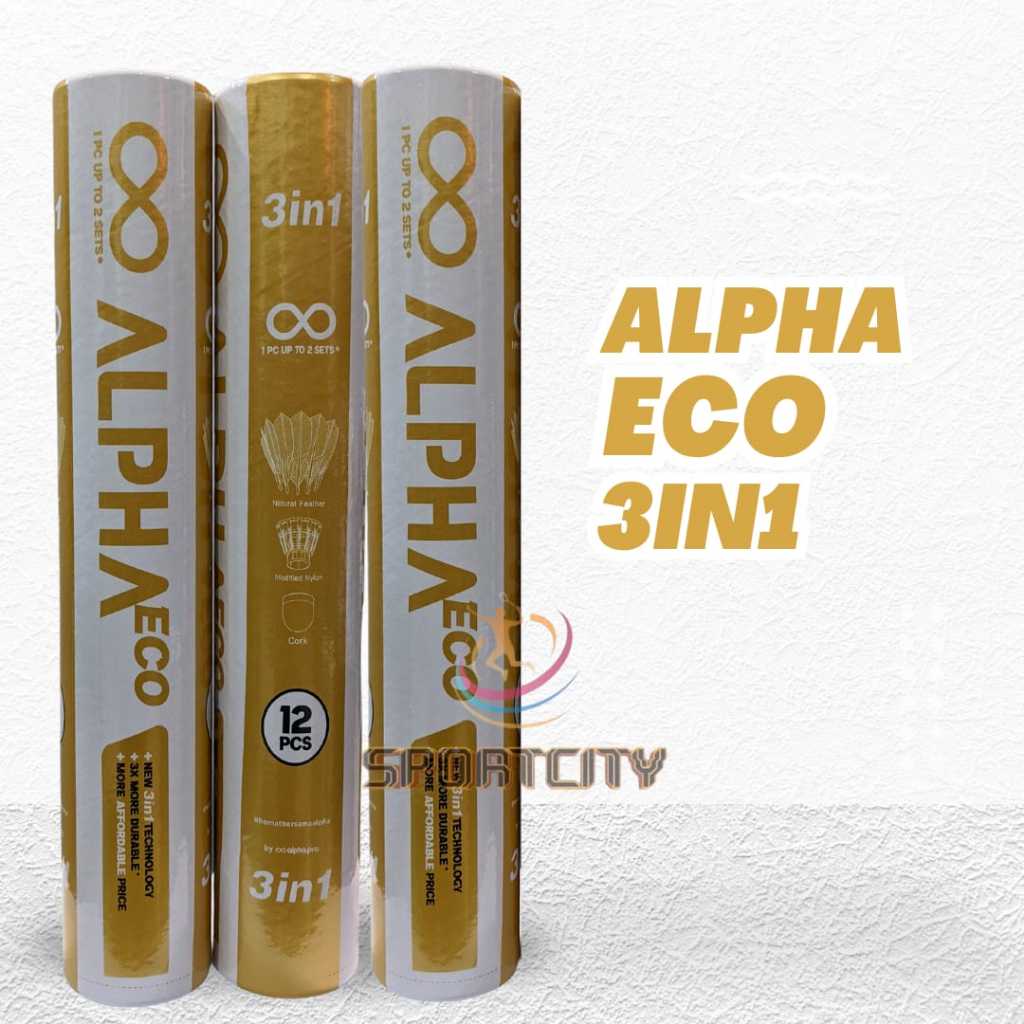 Jual Shuttlecock cock Badminton ALPHA 3 IN 1 Alpha Eco Original ...