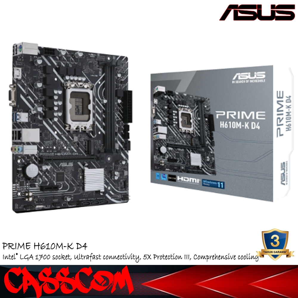 Jual ASUS PRIME H610M-K D4 Intel H610 LGA 1700 Micro ATX Motherboard | Shopee Indonesia