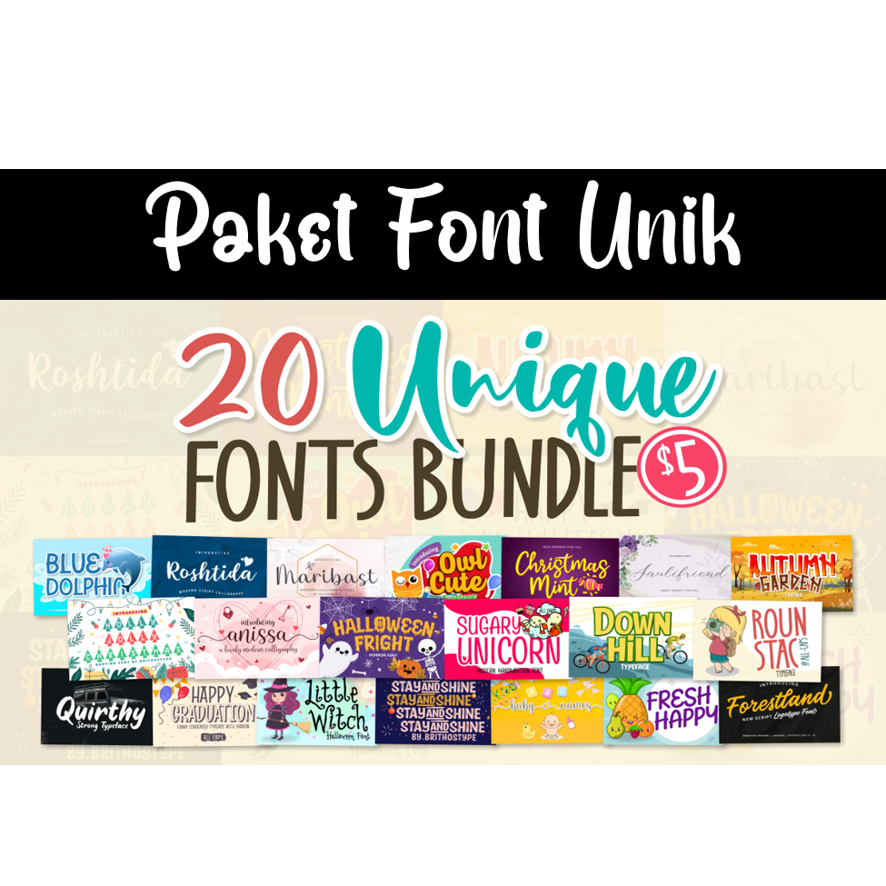 Jual Paket Font Unik (20 Fonts) | Shopee Indonesia