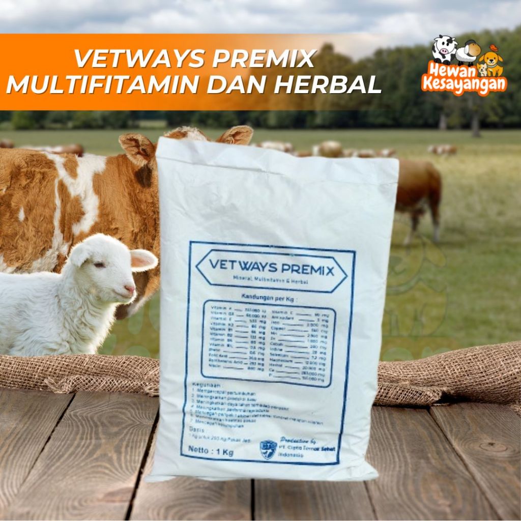 Jual Vetways Premix 1 KG - Premix Multivitamin Kambing Domba Sapi Babi dll | Shopee Indonesia