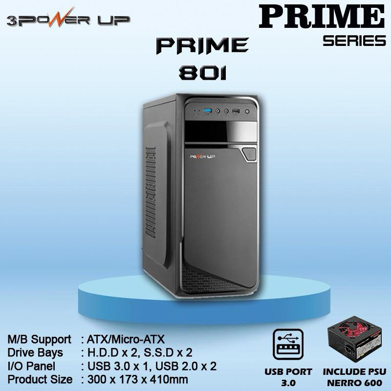 Jual Casing Office Power Up PRIME SERIES - USB 3.0 With PSU NERO 225W ...