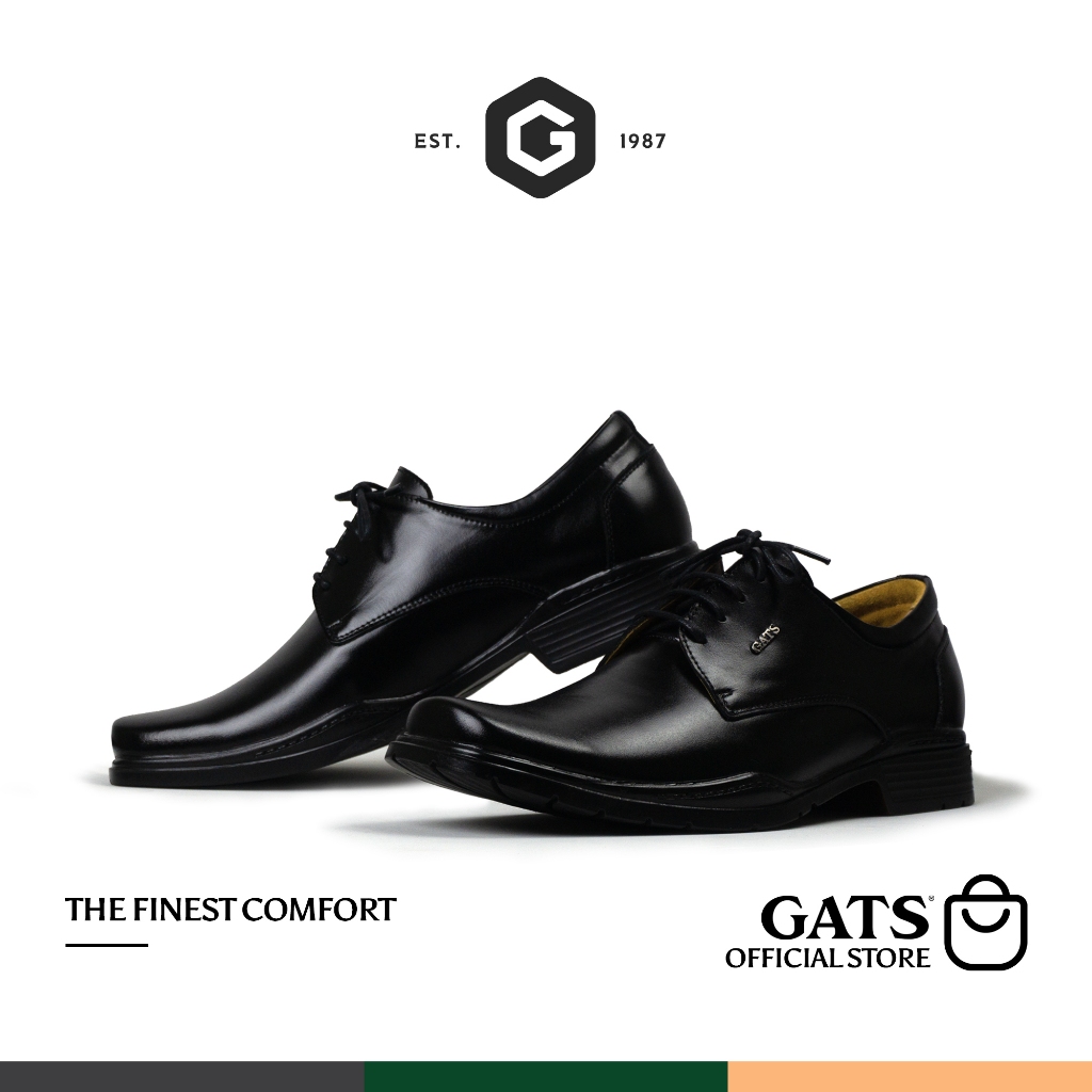 Jual GATS - NH 2001 - Sepatu Kulit Oxford Hitam Casual Pria | Shopee ...