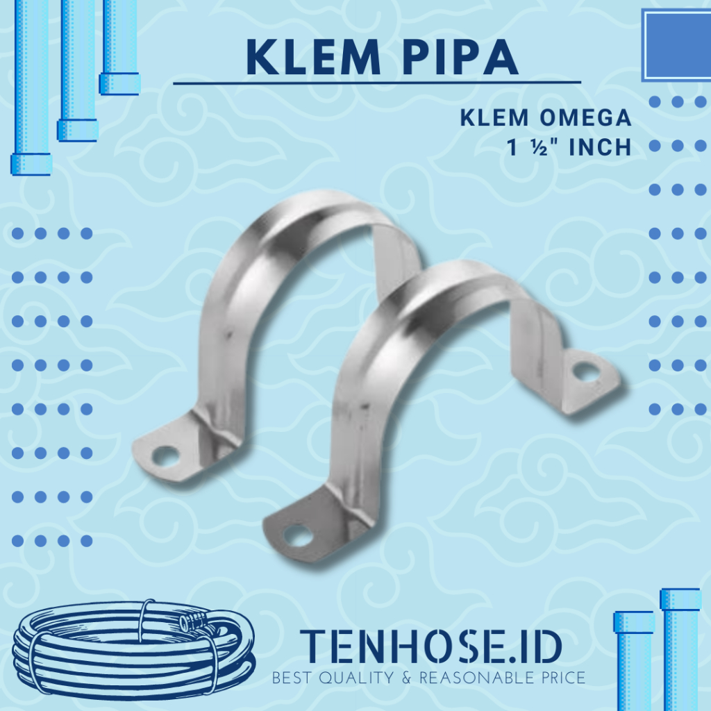 Jual Klem Pipa / Klem Omega Ukuran 1 ½" Inch Klem Plat Besi Seng ...