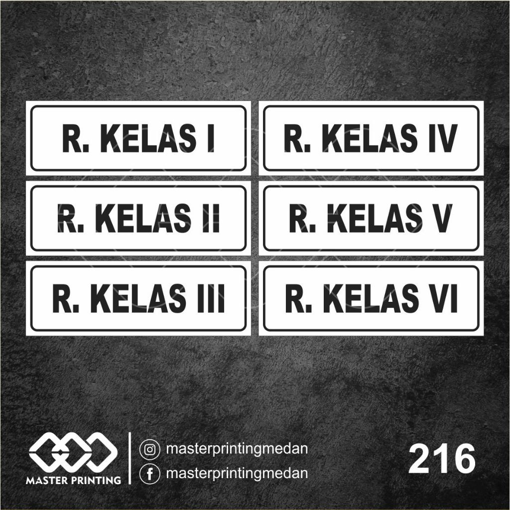 Jual 216 - Stiker Nama Ruangan Kelas di Sekolah SD, Sticker Vinyl ...
