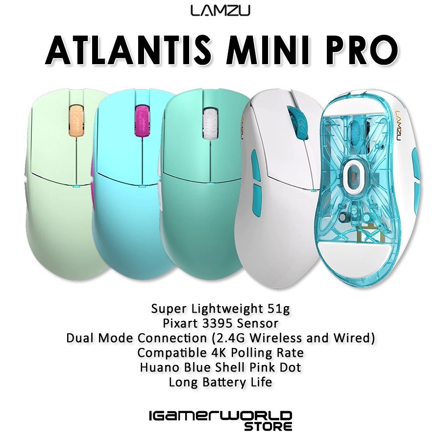 Jual Lamzu Atlantis Mini PRO Wireless Dual Connection Gaming Mouse ...