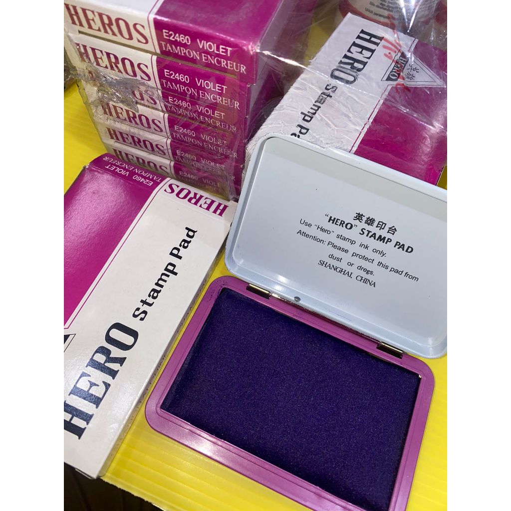 Jual Bantalan Stempel / Stamp Pad / Bak Stempel HERO Warna Violet | Shopee Indonesia