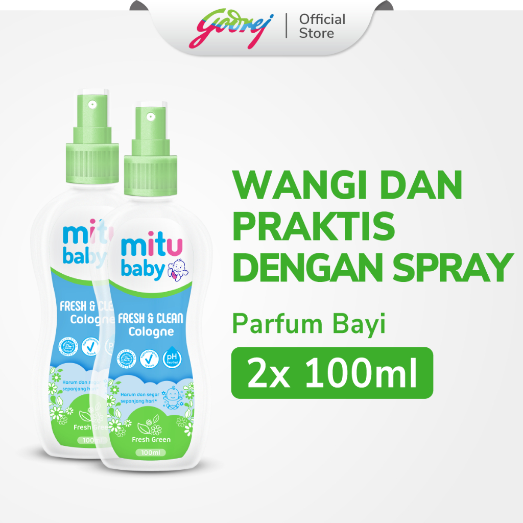 Jual Mitu Baby Cologne Fresh Green Spray 100ml x2 - Parfum Bayi ...