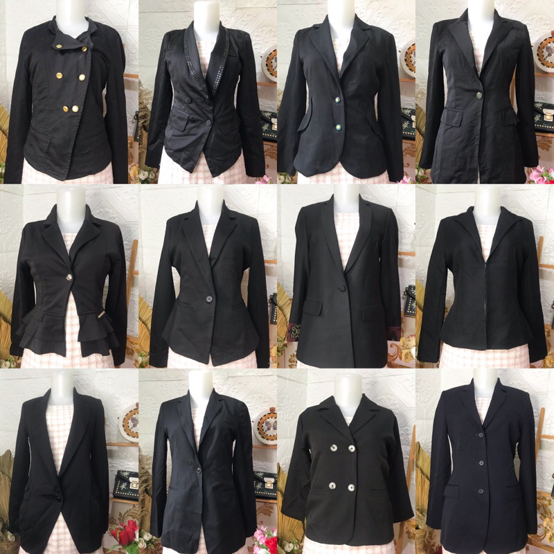 Jual BLAZER HITAM / BLAZER KERJA KANTOR HITAM / BLAZER SKRIPSI HITAM ...