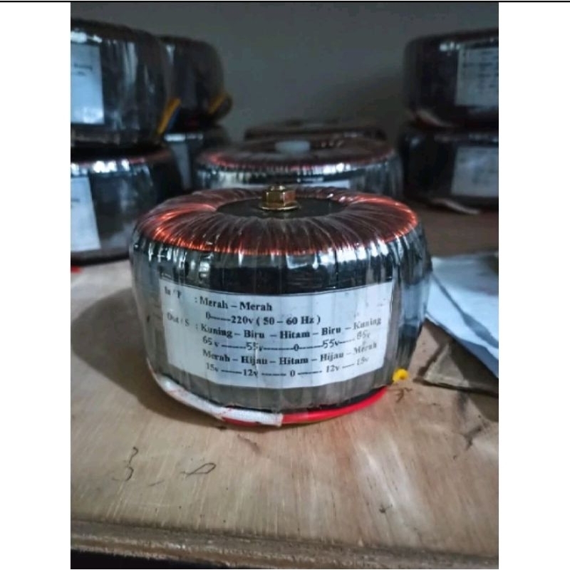 Jual TRAFO TOROID DONAT 5A CT 65v-55v standard murni | Shopee Indonesia