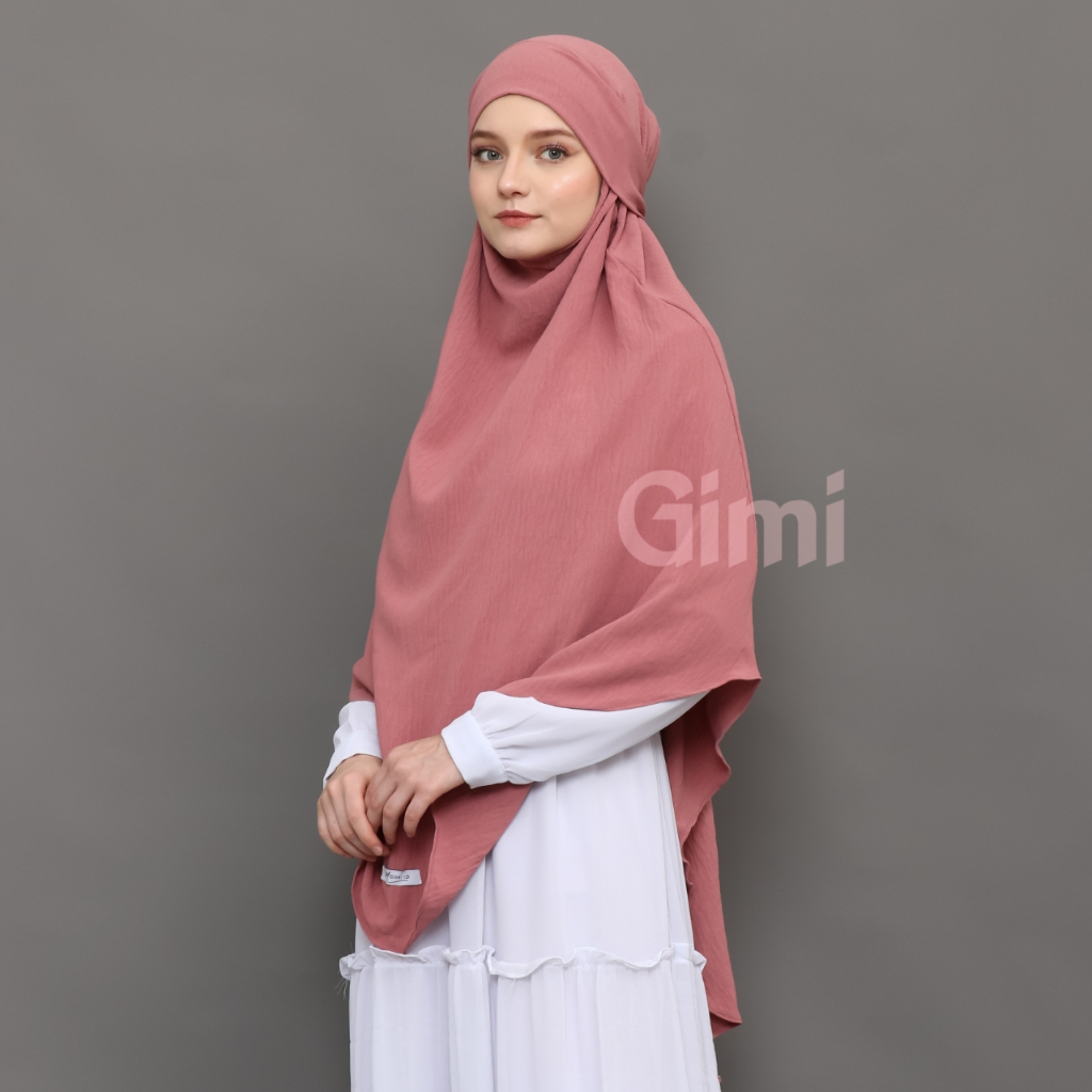 Jual Gimi Official - French Khimar Crinkle Instan Bergo Jumbo Syari Premium | Shopee Indonesia