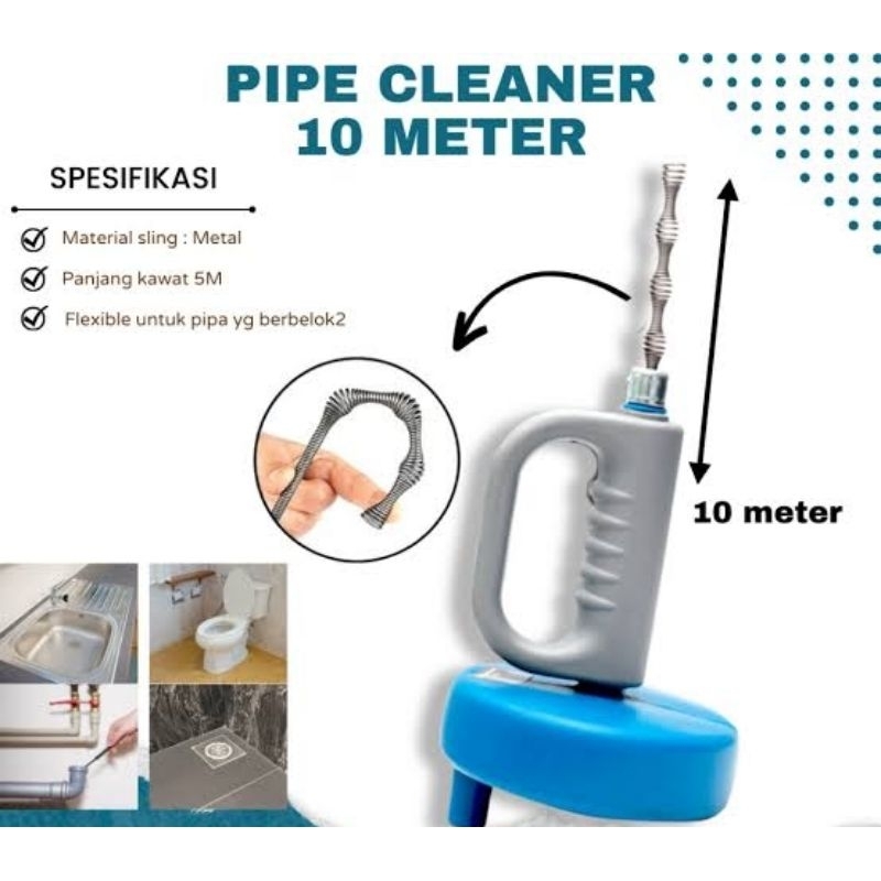Jual Pipe Cleaner 10 Meter x 1/4" Kawat Pembersih Pipa Mampet Drain Sumbat | Shopee Indonesia