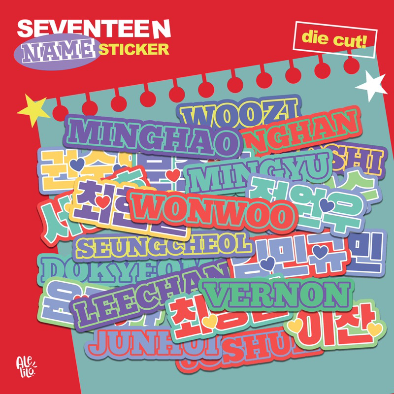 Jual SEVENTEEN NAME STICKER / STICKER NAMA DIE CUT | Shopee Indonesia