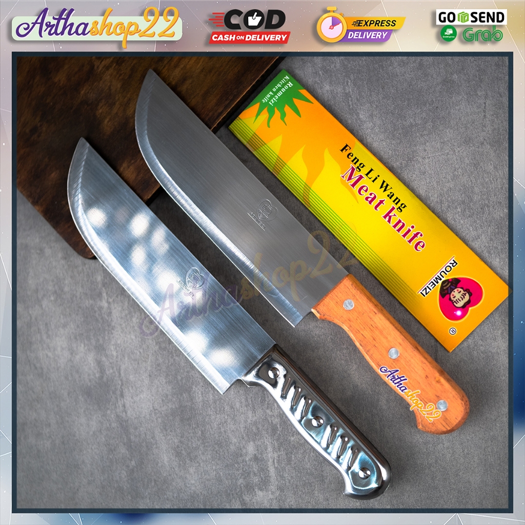 Jual Pisau Daging Chef Knife ROUMEIZI gagang Stainless dan Kayu asli ...