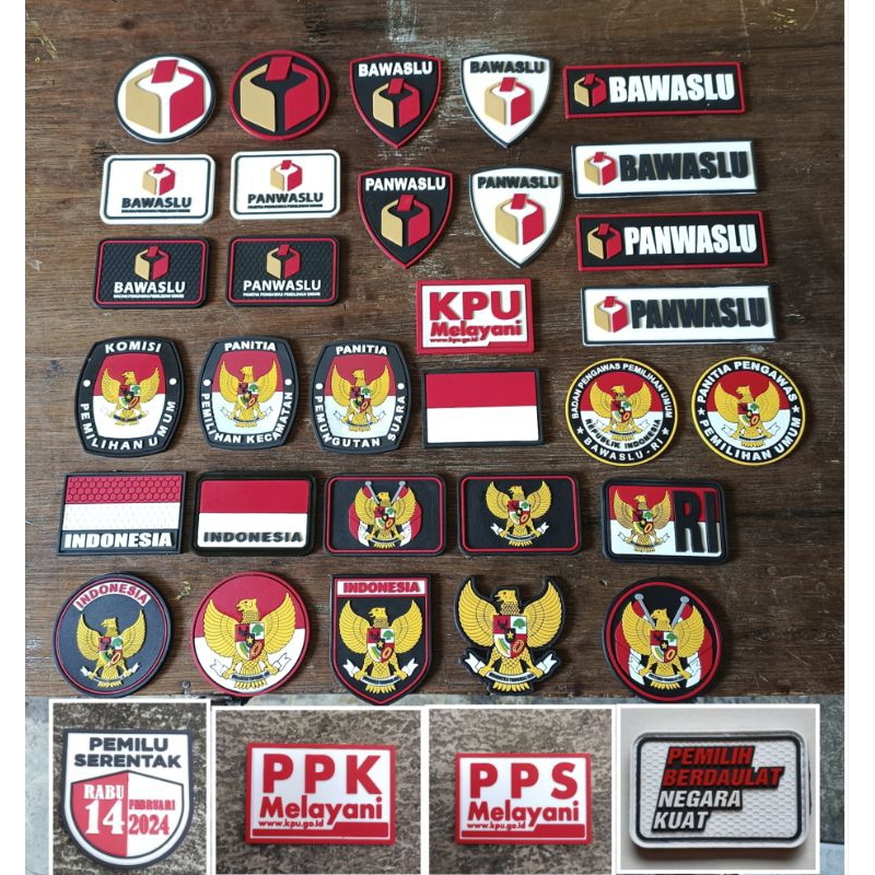 Jual Patch Rubber logo Kpu/pps/ppk/bawaslu/panwaslu/Bendera/Indonesia ...
