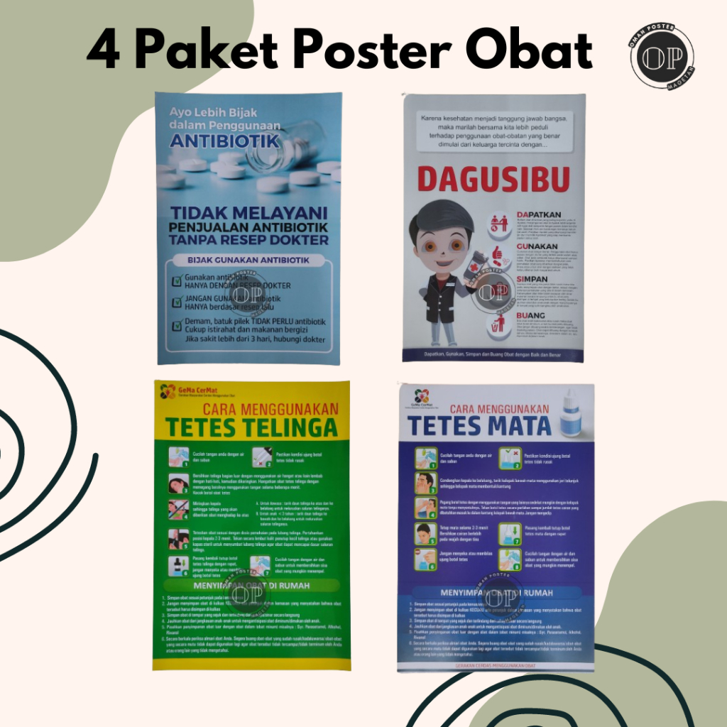 Jual Paket 4 Poster Obat - Farmasi - Apotek - Penggunaan Obat ...