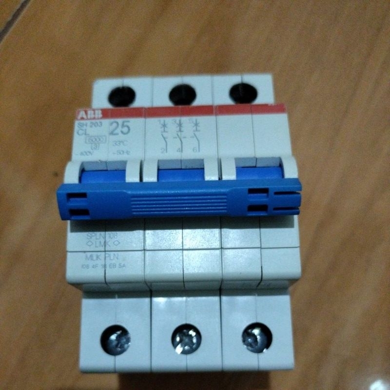 Jual mcb PLN mirek ABB 3p 25a original | Shopee Indonesia