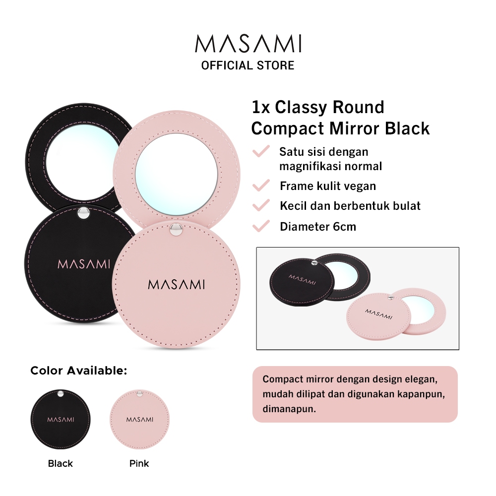 Jual Masami 1x Classy Round Compact Mirror Kaca Make Up / Kaca Mini ...
