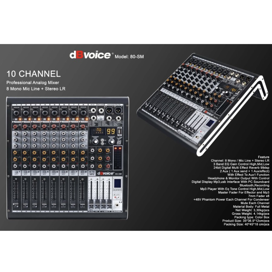 Jual MIXER AUDIO DB VOICE 80 SM / 80SM 8 CHANNEL ORIGINAL DBVOICE ...