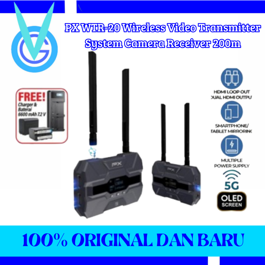 Jual PX WTR-20 Wireless Video Transmitter System Camera Receiver 200m | Shopee Indonesia