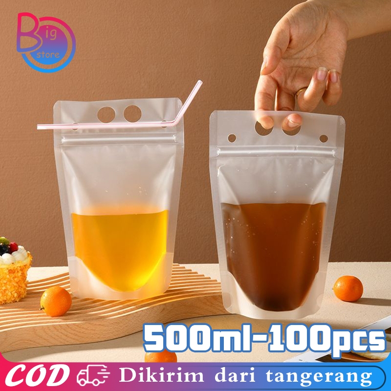 Jual Isi 100pcs 500ml Pouch Standing Minuman Multifungsi Standing Pouch ...