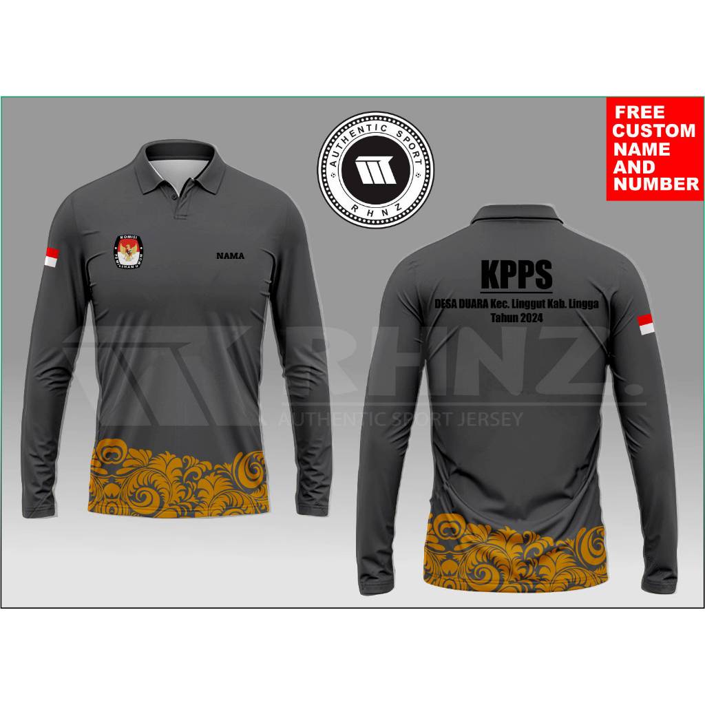 Jual JERSEY FULL PRINTING KPPS TERBARU FREE CUSTOM LOGO NAMA/KAMEJA KPU ...