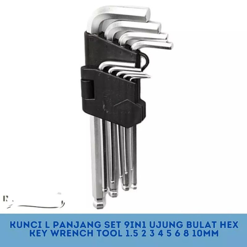 Jual Kunci L Panjang Ujung Bulat Set 9pcs Torks Set Hex Key WrenchSands Kunci L 9pcs metrik ...