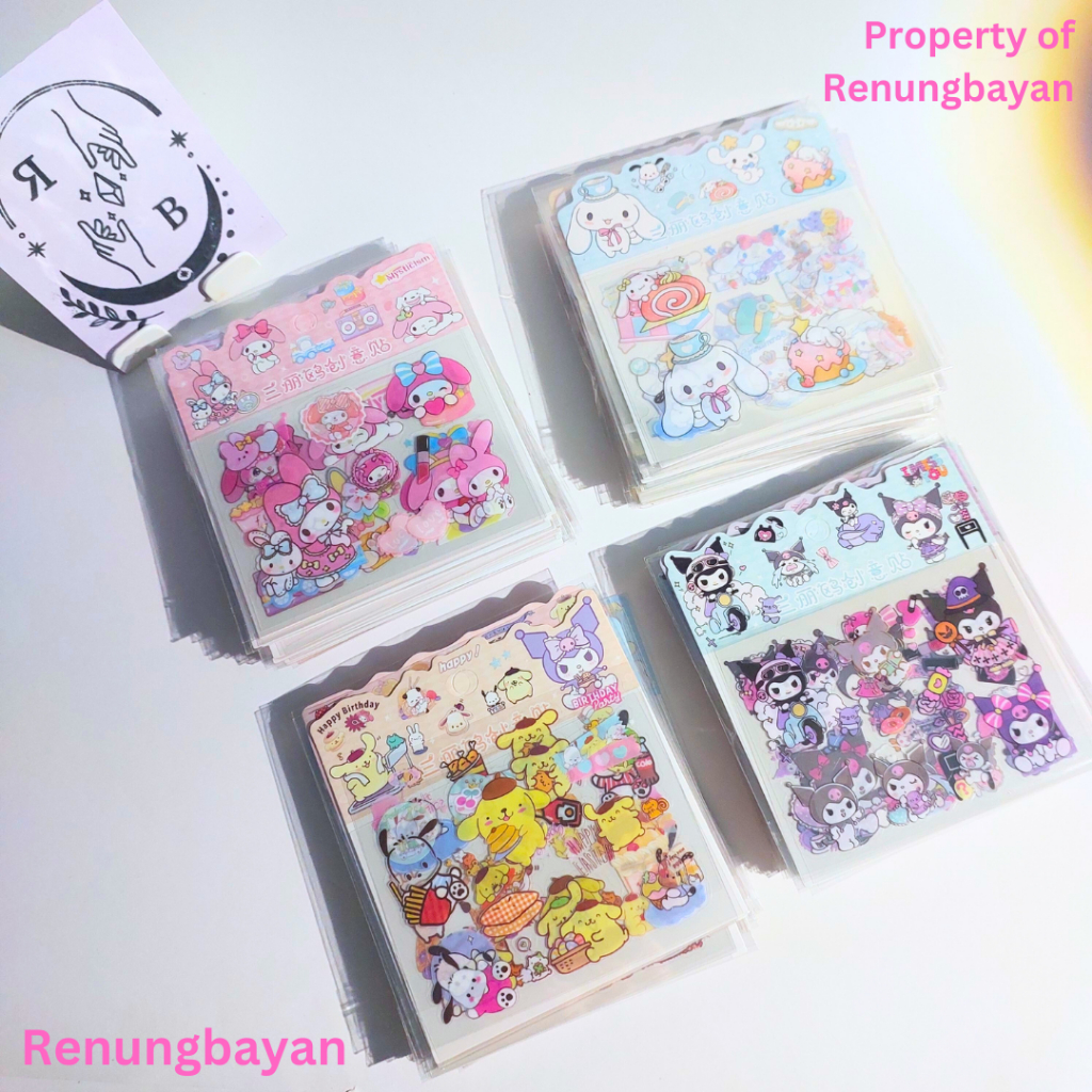 Jual STIKER PREMIUM KEKINIAN SANRIO ISI 4 LEMBAR Stiker Lucu ANTI AIR/WATERPROOF PVC Dekorasi ...
