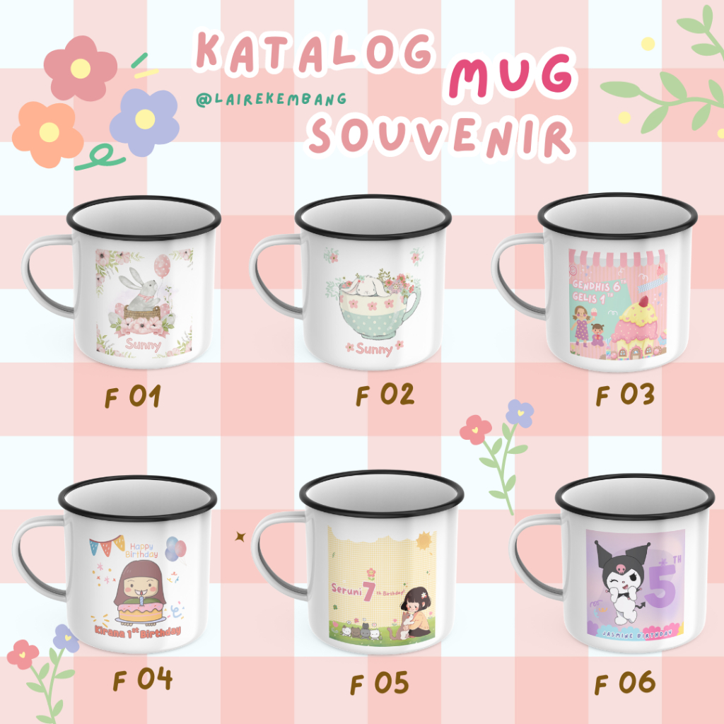 Jual Souvenir mug gelas enamel /custom design teknic decal (bisa satuan)/ hampers mug satuan ...