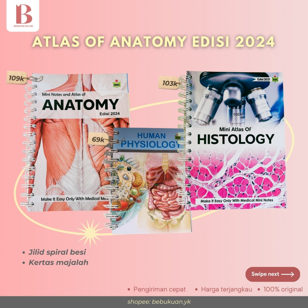 Jual Bundling Preklinik Kedokteran Atlas of Anatomy edisi 2024 Mini Atlas of Histology Human ...