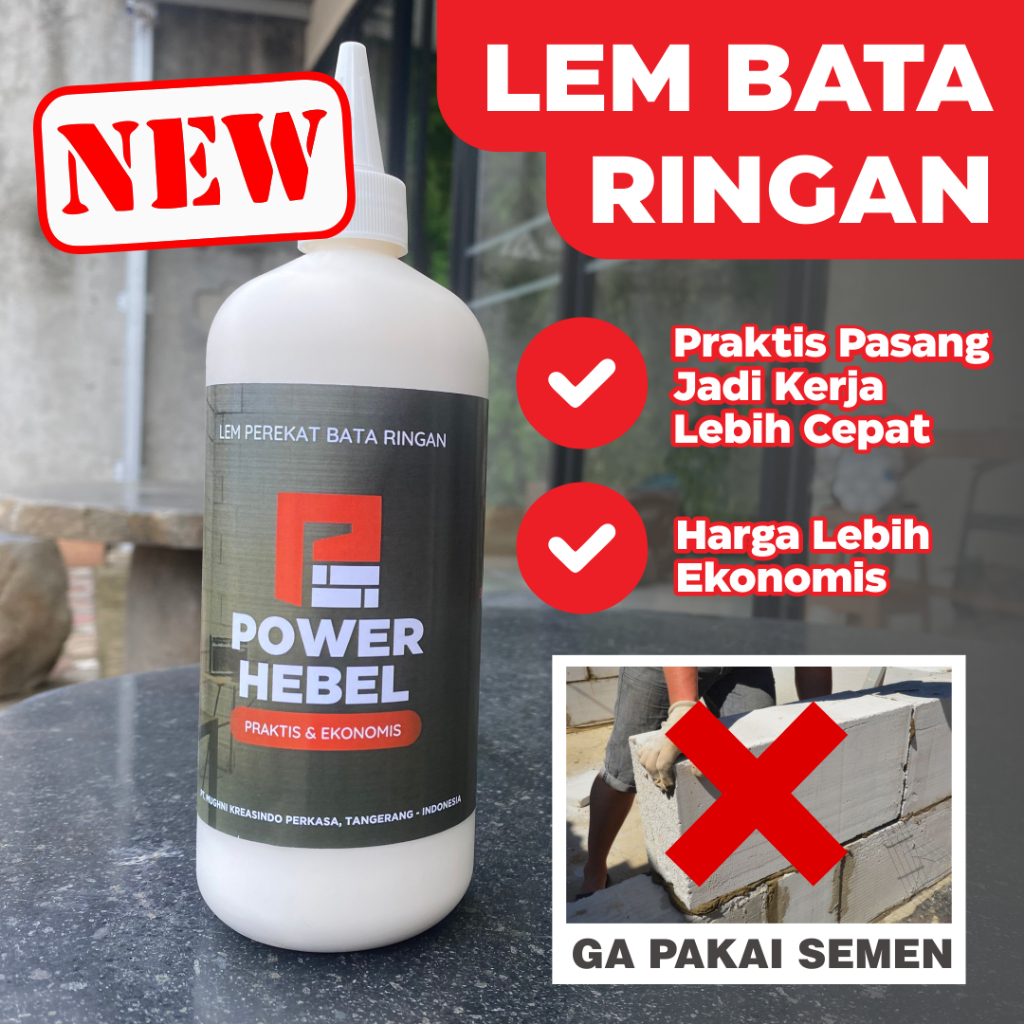 Jual POWER HEBEL 600gr - LEM PEREKAT BATA RINGAN | Shopee Indonesia