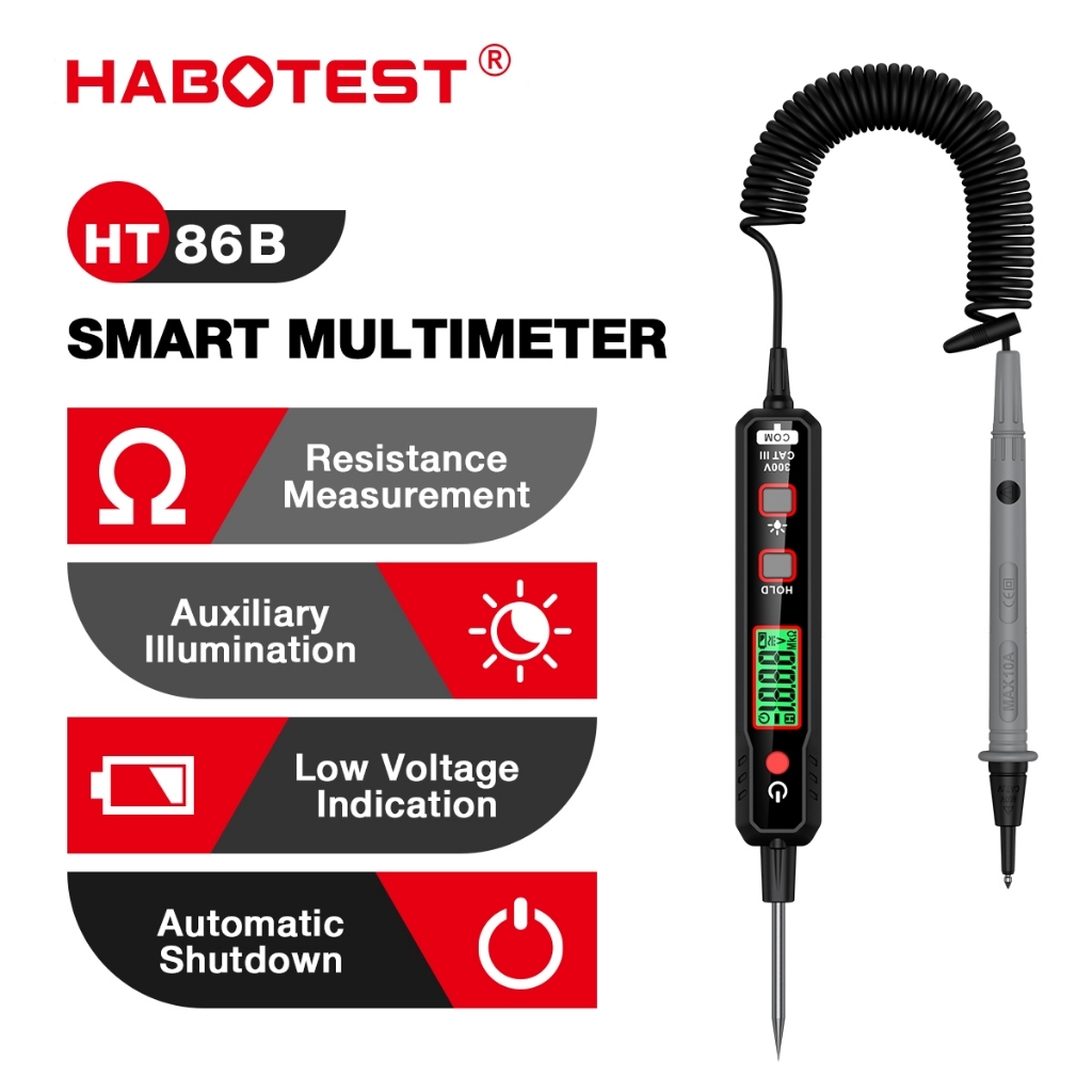 Jual HABOTEST HT86B Multimeter Tipe Pena 300V AC/DC Alat Diagnosis dan ...