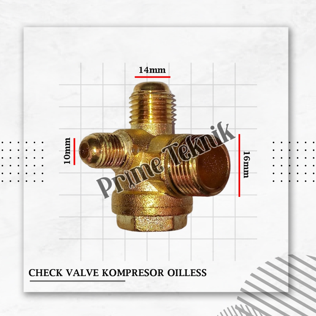 Jual Check Valve Kompresor Oilless 3/4HP 1HP Drat Luar Nepel Klep ...