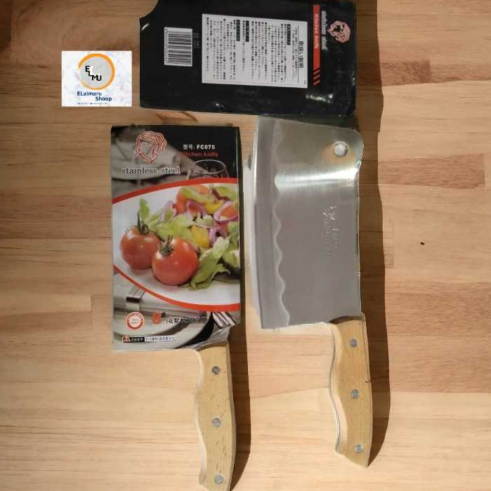 Jual Pisau / Golok Stainless / Parang Dapur Daging Sayur Gagang Kayu ...