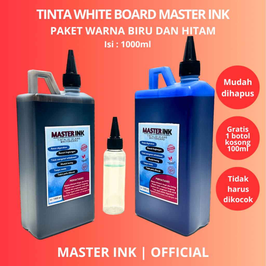 Jual PAKET Tinta Spidol Whiteboard Master INK Tinta Isi Ulang Spidol ...