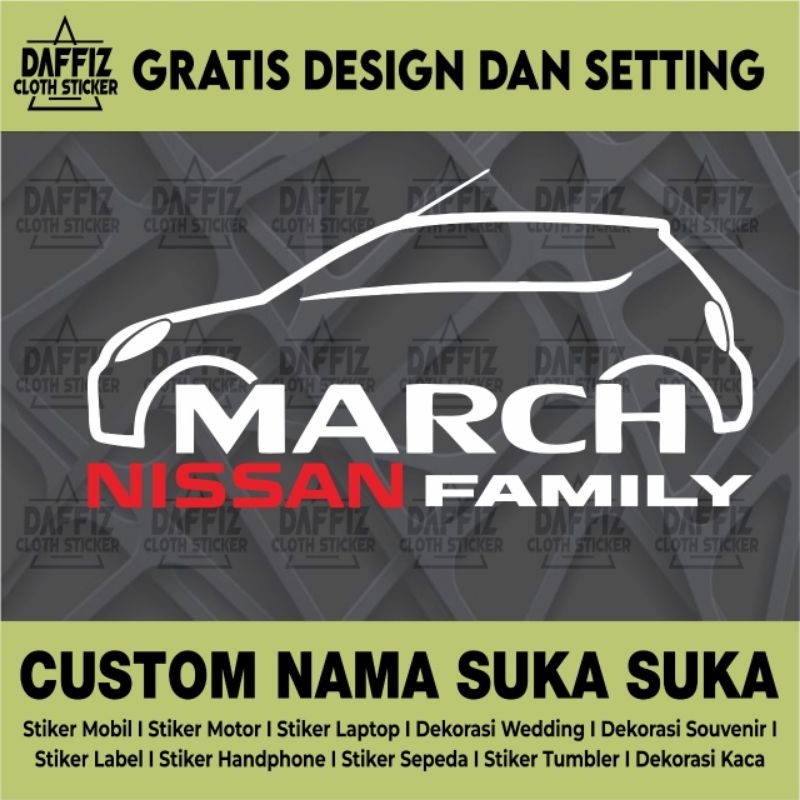Jual Stiker Cutting Nissan March Family | Stiker Cutting Custom ...