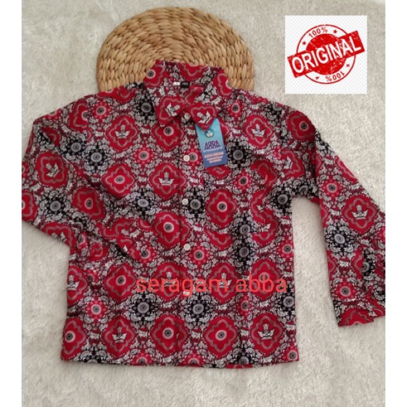 Jual Batik SD Nasional Merah Panjang Putra Putri No 6 - 15 | Shopee ...