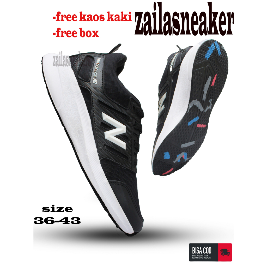 Jual SEPATU NB HITAM PUTIH, SNEAKERS PRIA DAN WANITA, SEPATU HITAM ...