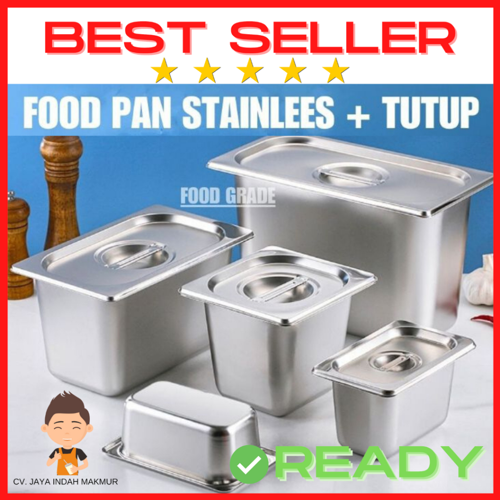 Jual Food Pan Stainless Steel Wadah Makanan Prasmanan dengan Tutup ...