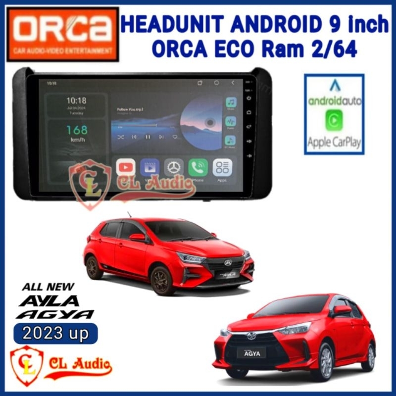 Jual Head Unit Android Orca Series 9 Inch Agya/Ayla 2023 Up Ram 2/64GB ...