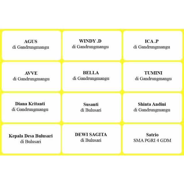 Jual Cetak Label Nama Undangan Tempel | Shopee Indonesia