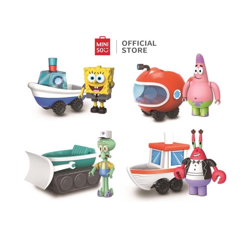 Jual Sudah READY MINISO Produk SpongeBob SquarePants Set Kendaraan Seri ...