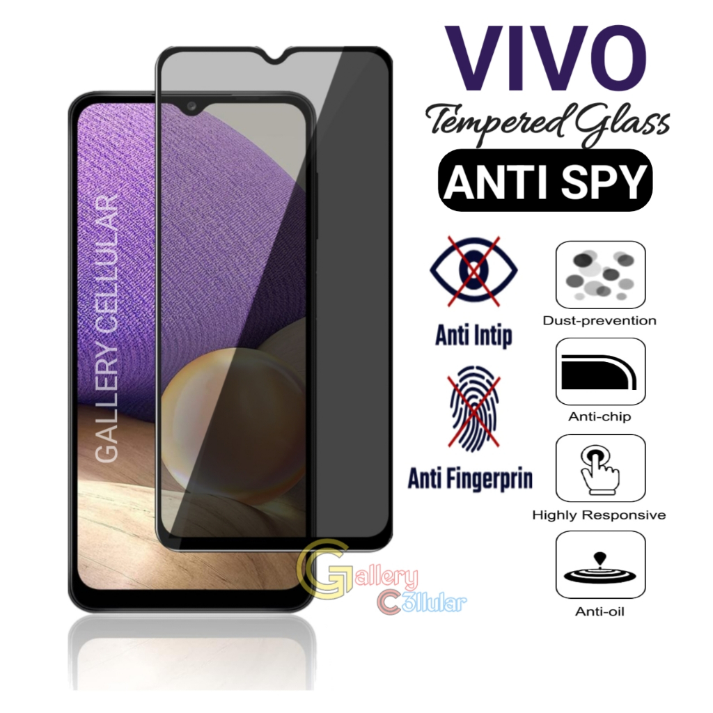 Jual Tempered glass anti spy vivo Y36 4G Y36 5G Y30 Y30 5G Y30i Y27 4G Y27 5G Y01 Y02 Y02s 2022 ...