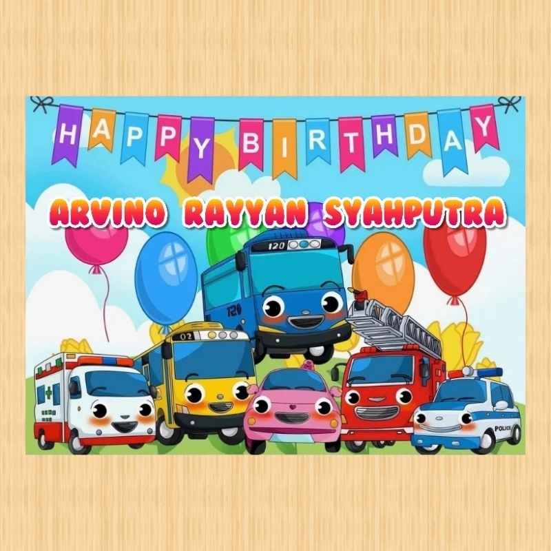 Jual Spanduk TAYO banner TAYO spanduk banner ultah anak background TAYO ...