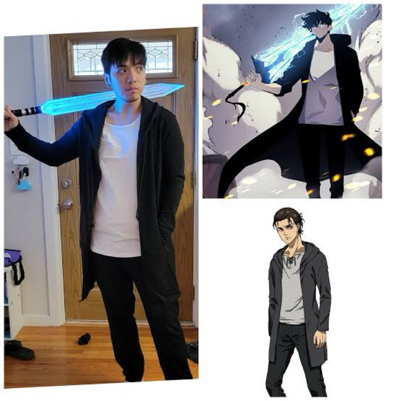 Jual [QTakasi] Jaket Hoodie Solo Leveling Jubah Sung Jin-Woo Cosplay ...