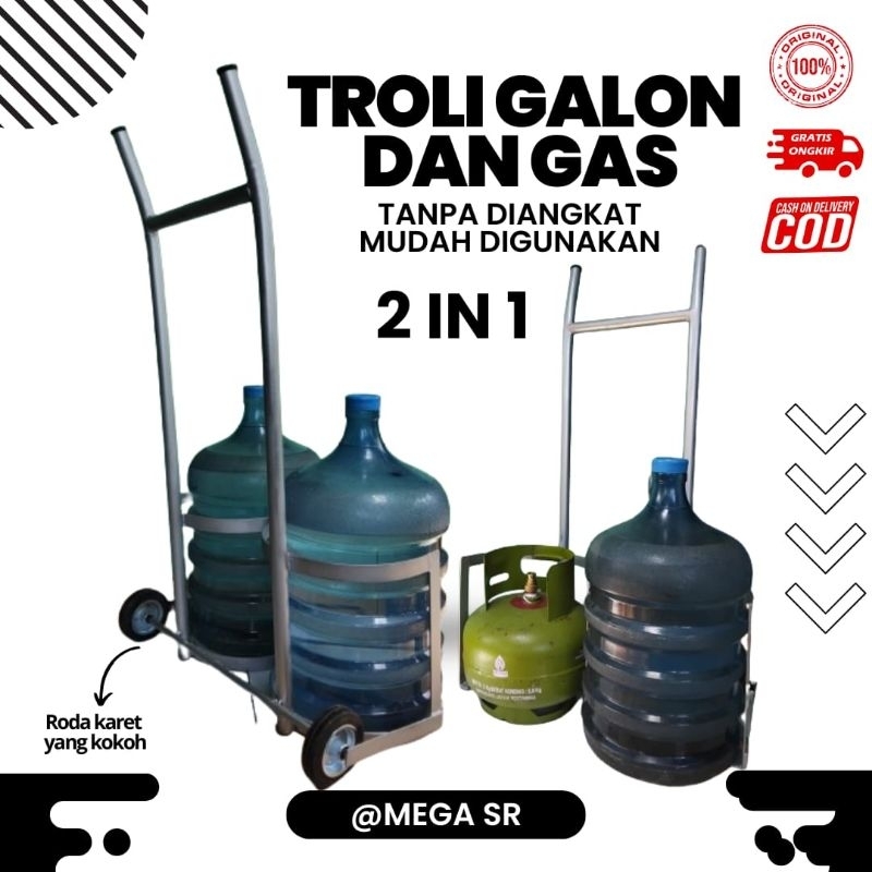 Jual TERMURAH!!@TANPA D ANGAKT/TROLY 2 GALON/TROLI GAS 3KG/RAK DORONG ...