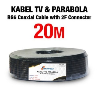 Jual Kabel Matrix RG6 Parabola + Jack Konektor 20 meter | Shopee Indonesia
