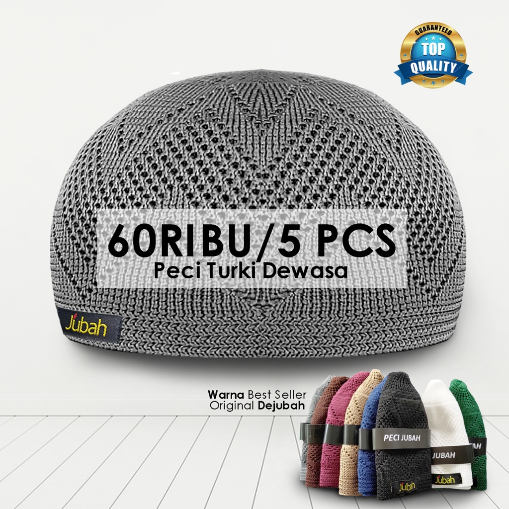 Jual DeJubah - PAKET 5 PCS Peci kopiah dewasa model turki, pilihan kopyah rajut sholat anda ...