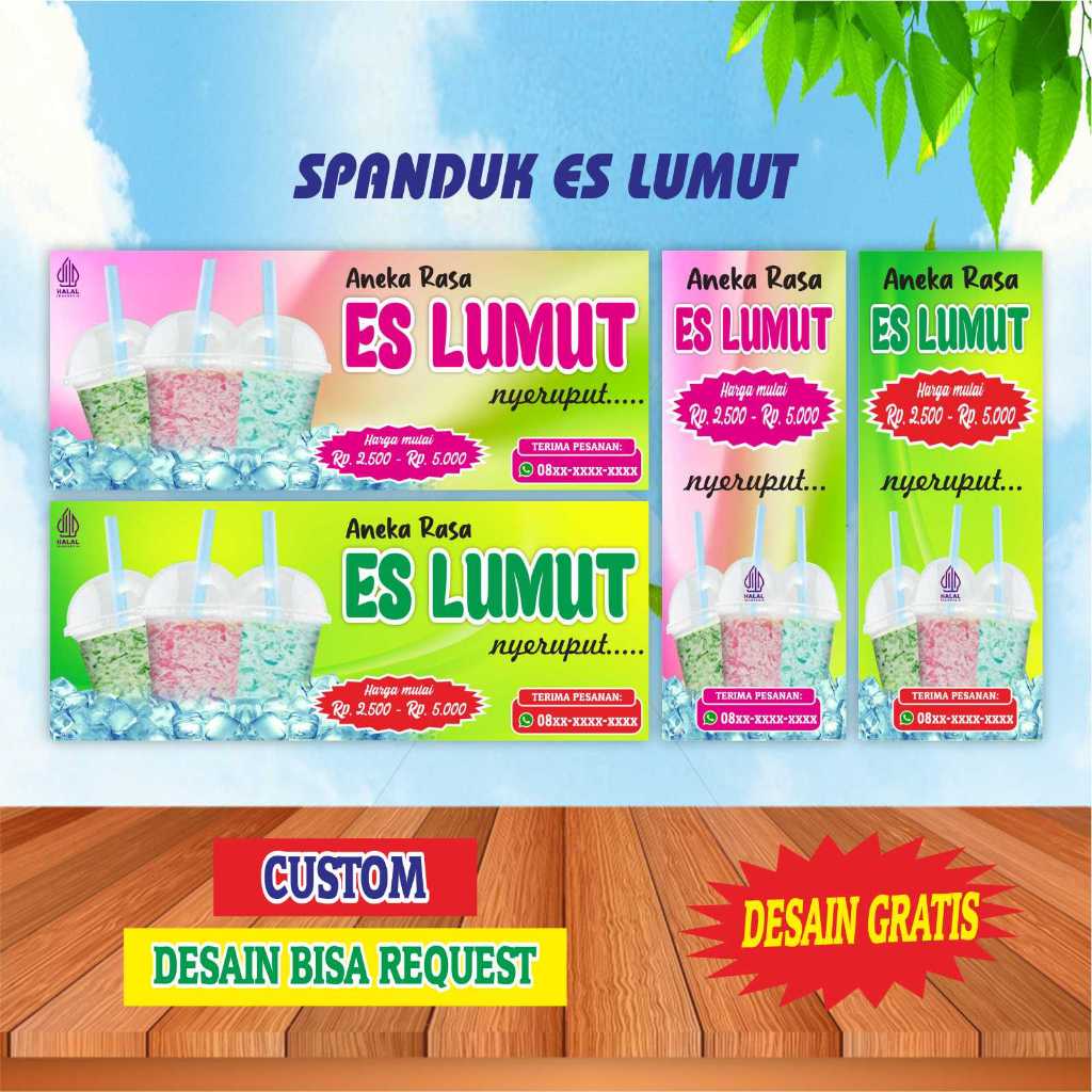 Jual Spanduk Banner Jualan Es Lumut Bisa Request Desain | Shopee Indonesia